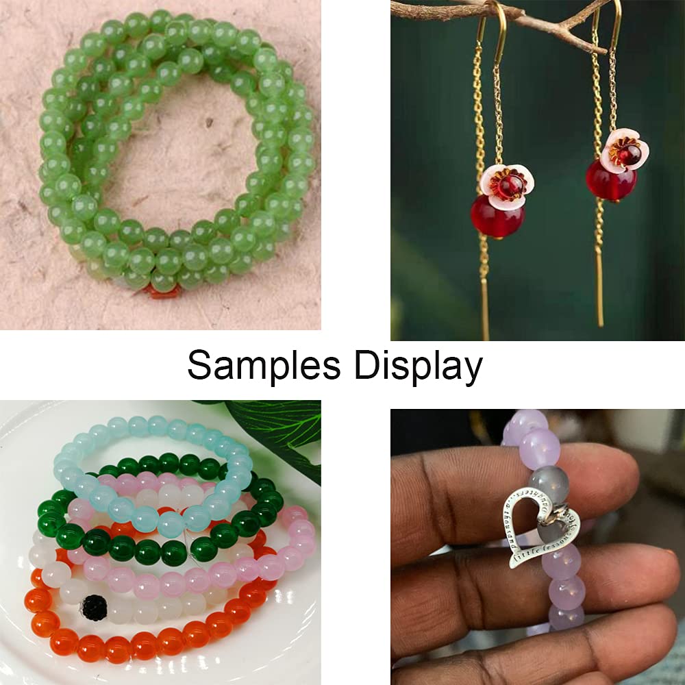 Pamir Tong 1000PCS 8mm Glass Round Beads Bulk, Imitative Jade Beads, Bracelet Loose Beads for Jewelry Making Earring, Necklaces, and DIY Crafts (8mm)
