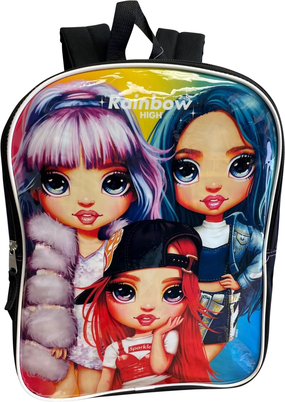 Rainbow High 15" School Backpack (Black-Purple)