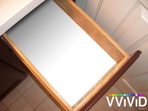 VViViD White Laminated Vinyl Wrap Sheet Roll Self-Adhesive Underlayer Waterproof Drawer Shelf Liner Rolls (2 Rolls (17.9 Inch x 54 Inch))