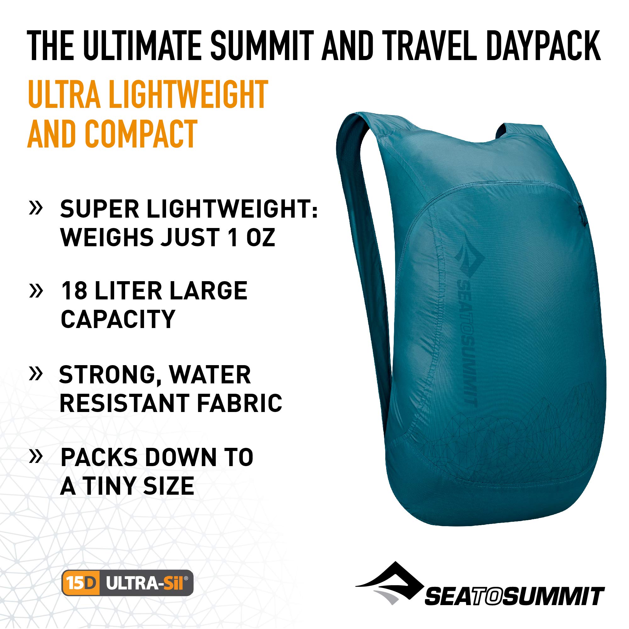 Sea to Summit Ultra-Sil Nano Ultralight Day Pack, 18-Liter, Dark Blue