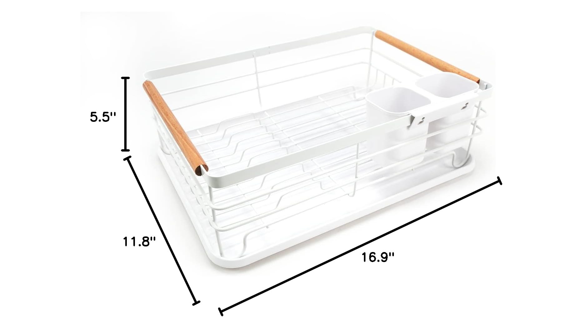Dish Drying Rack, Space-Saving Kitchen Dish Rack, Rustproof Dish Racks for Kitchen Counter with Cutlery Holder, Drying Rack for Dishes, Knives, Spoons, and Forks