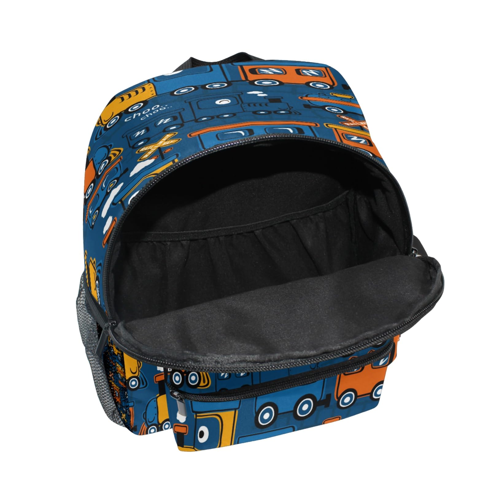 Funny Steam Train Toddler Backpack for Boy's/Girl's Cute Children Kindergarten School Book Bag with Chest Strap Cartoon Train