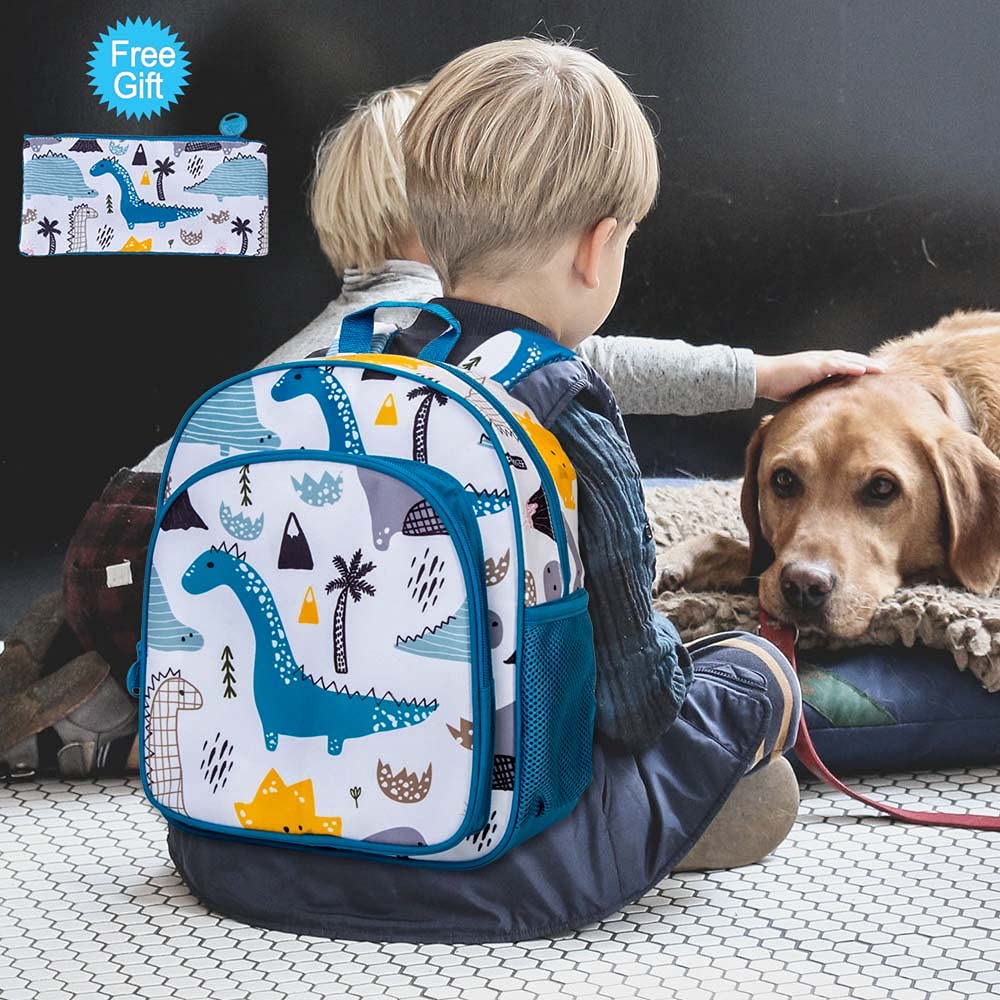 Toddler Backpack for Boys, 12" Dinosaur Preschool Kids Bookbag, Cute Animal Kindergarten Schoolbag