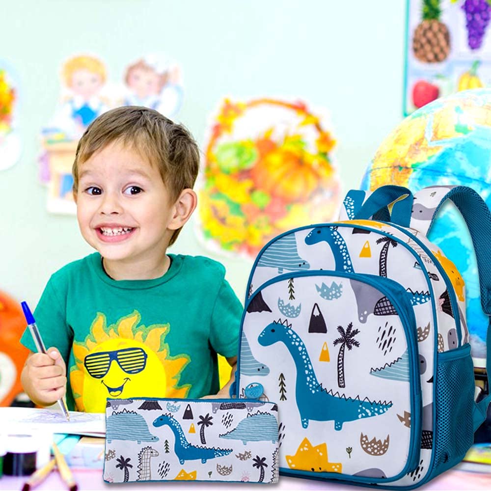 Toddler Backpack for Boys, 12" Dinosaur Preschool Kids Bookbag, Cute Animal Kindergarten Schoolbag