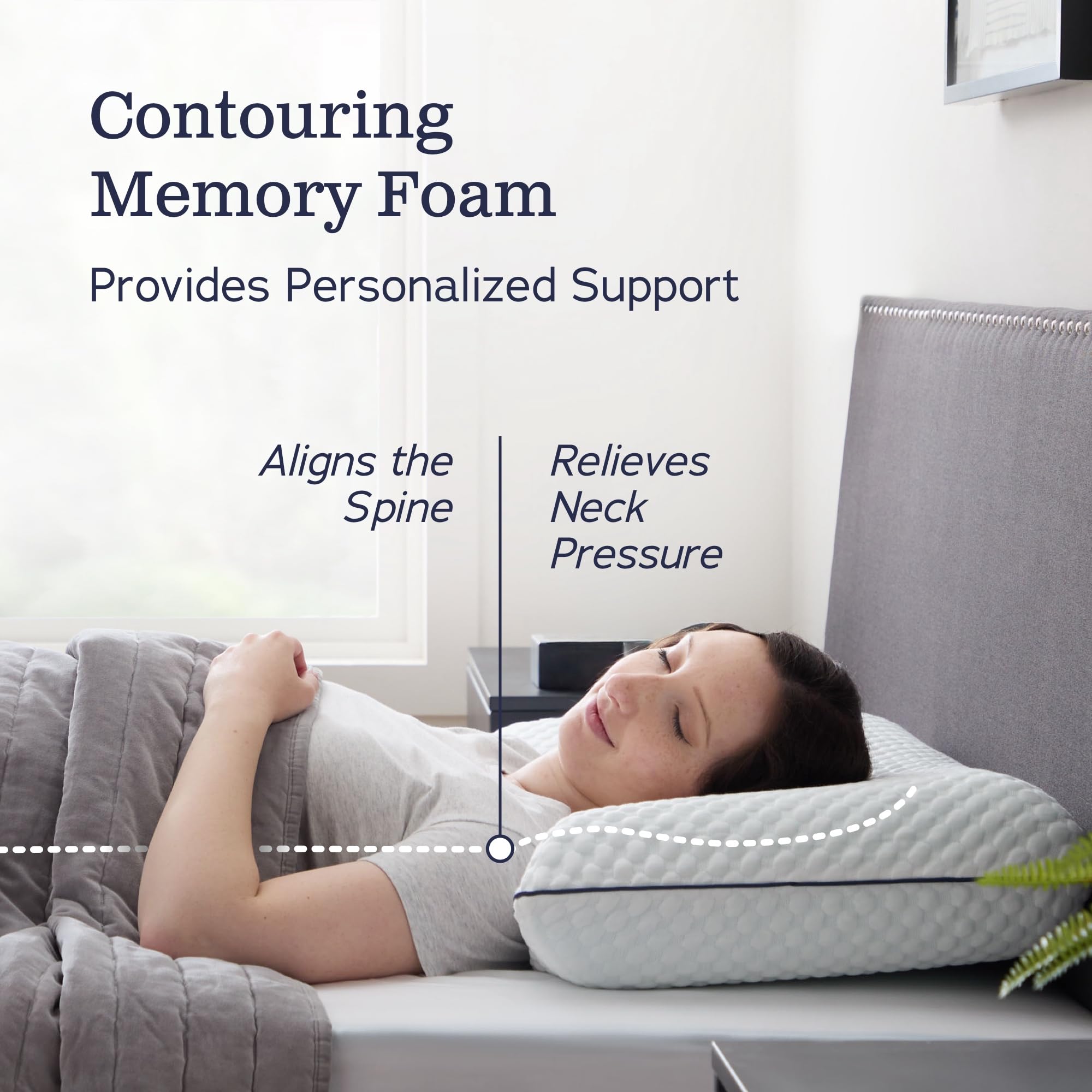 Weekender Gel Memory Foam Pillow β 1 Pack Standard Size β Ventilated - Washable Cover White
