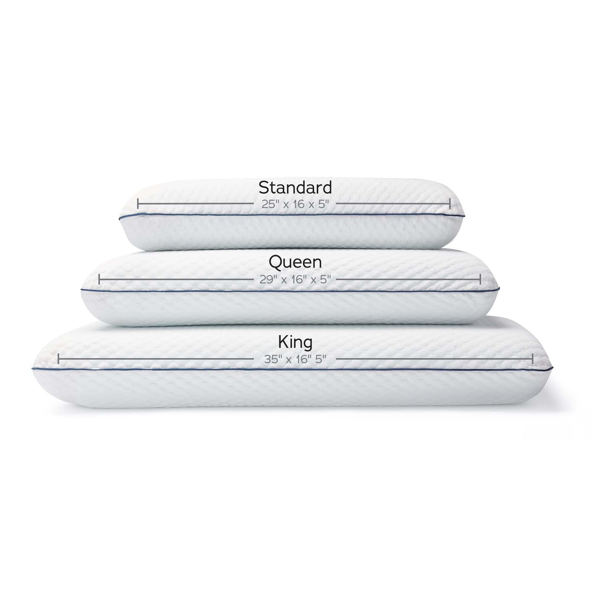 Weekender Gel Memory Foam Pillow β 1 Pack Standard Size β Ventilated - Washable Cover White