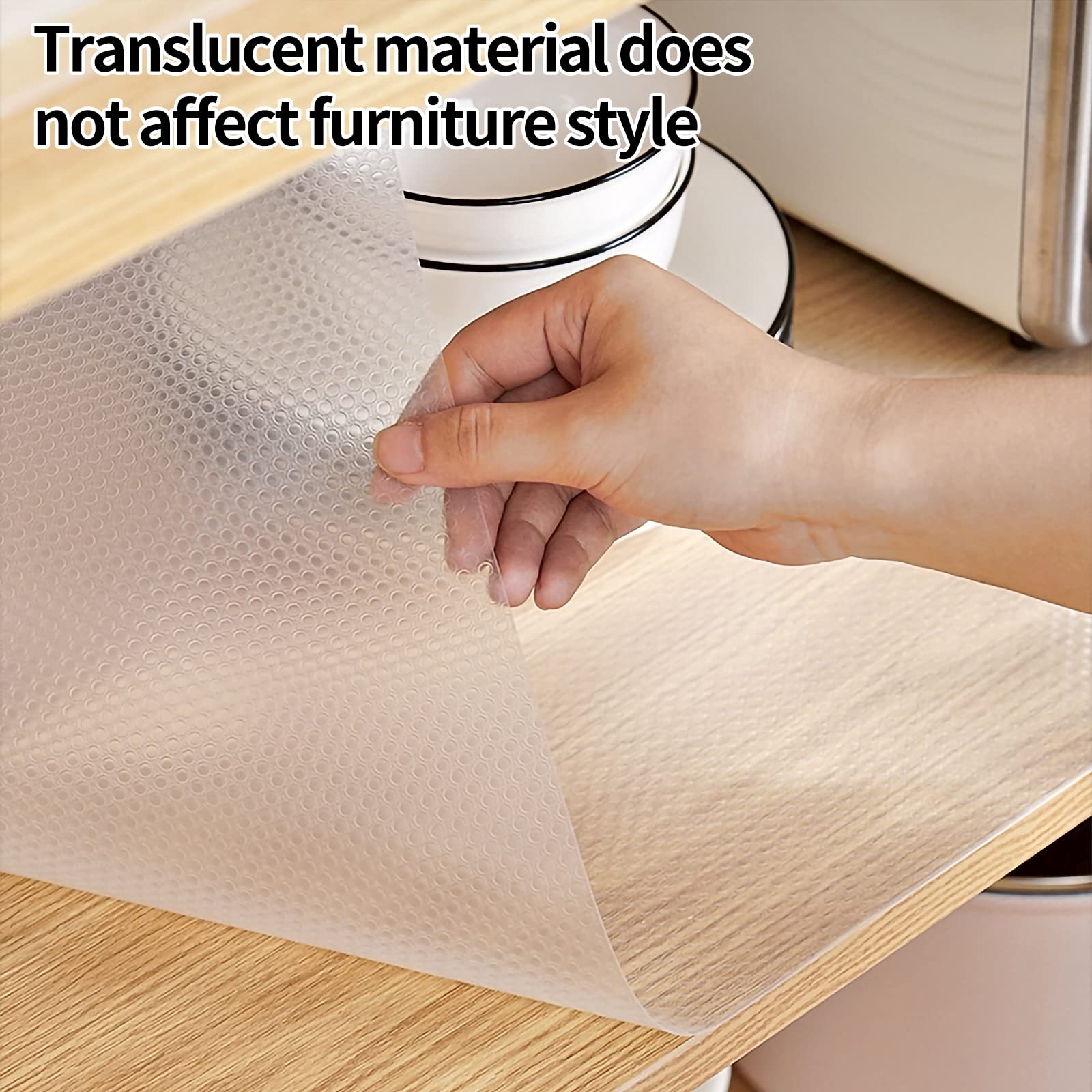 Shelf Liner,Drawer Anti-Slip Mat,Waterproof Clear Cabinet Liners,Non Adhesive Mat for Fridge, Bathroom, Kitchen, Drawers(11.8 Inchx59.05 Inch)