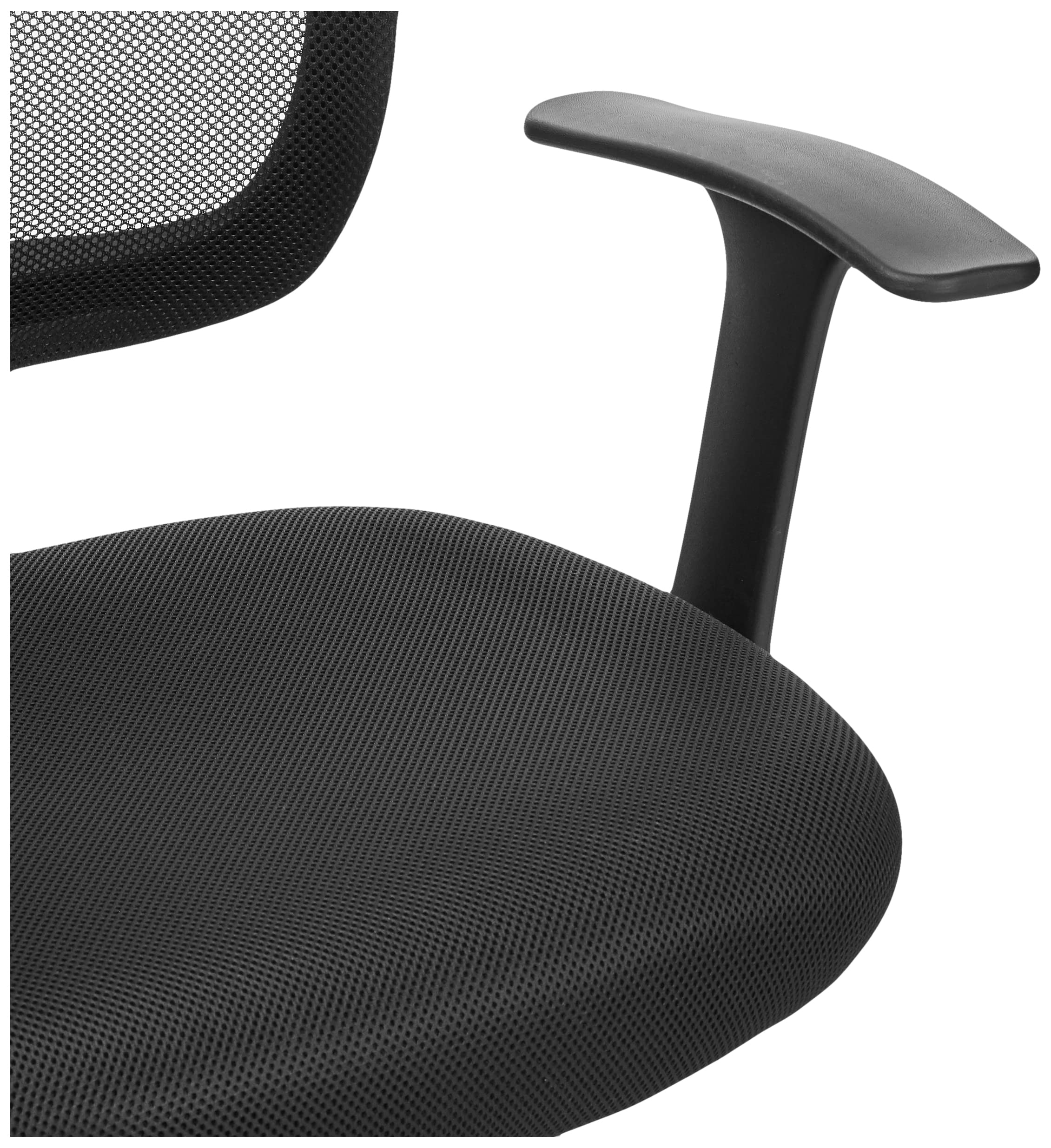 Amazon Basics Mesh, Mid-Back, Adjustable, Swivel Office Desk Chair with Armrests, Black