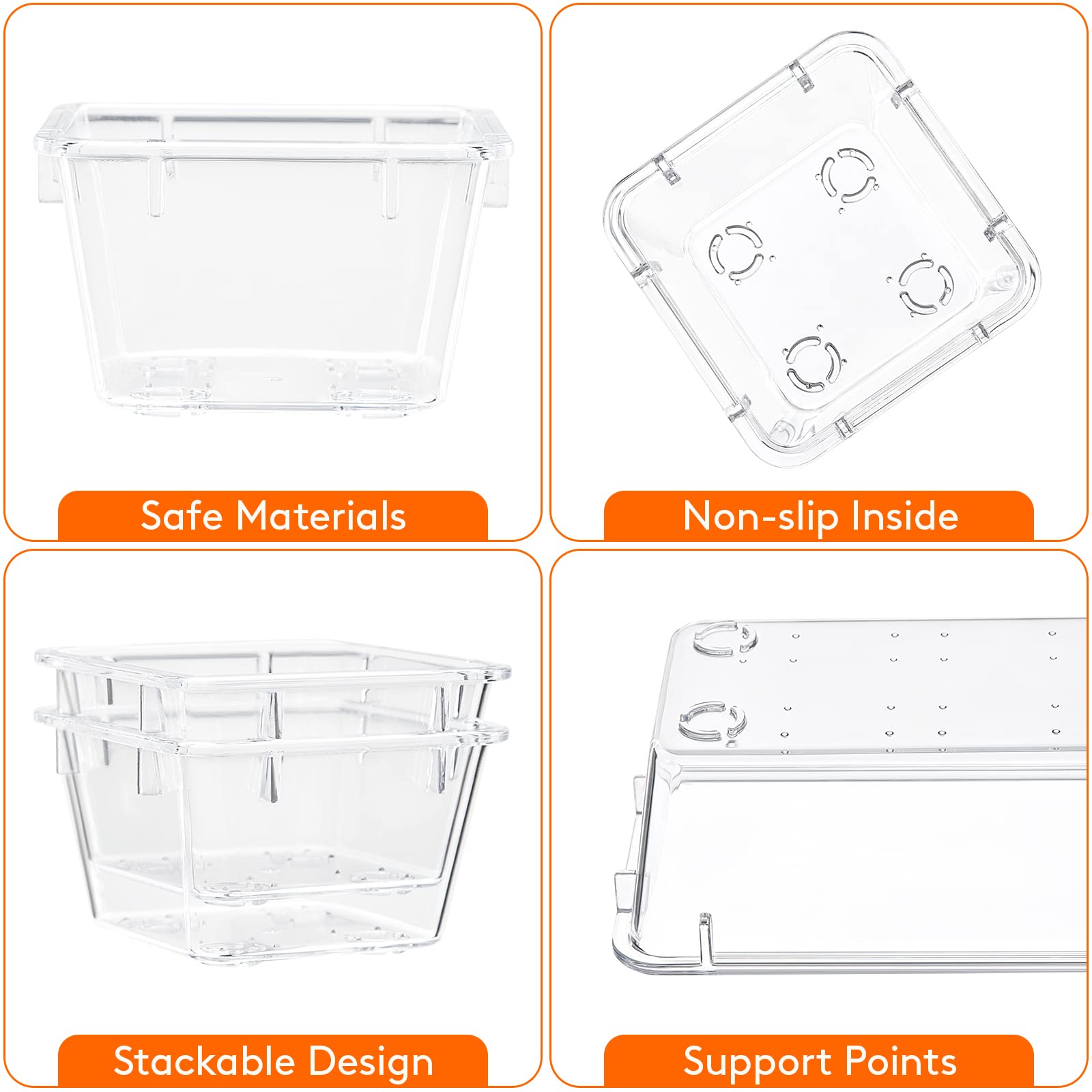Lifewit 25 PCS Drawer Organizer Set Clear Plastic Desk Drawer Dividers Trays Dresser Storage Bins Separation Box for Makeup, Jewelries and Gadgets, Bedroom, Bathroom, Office