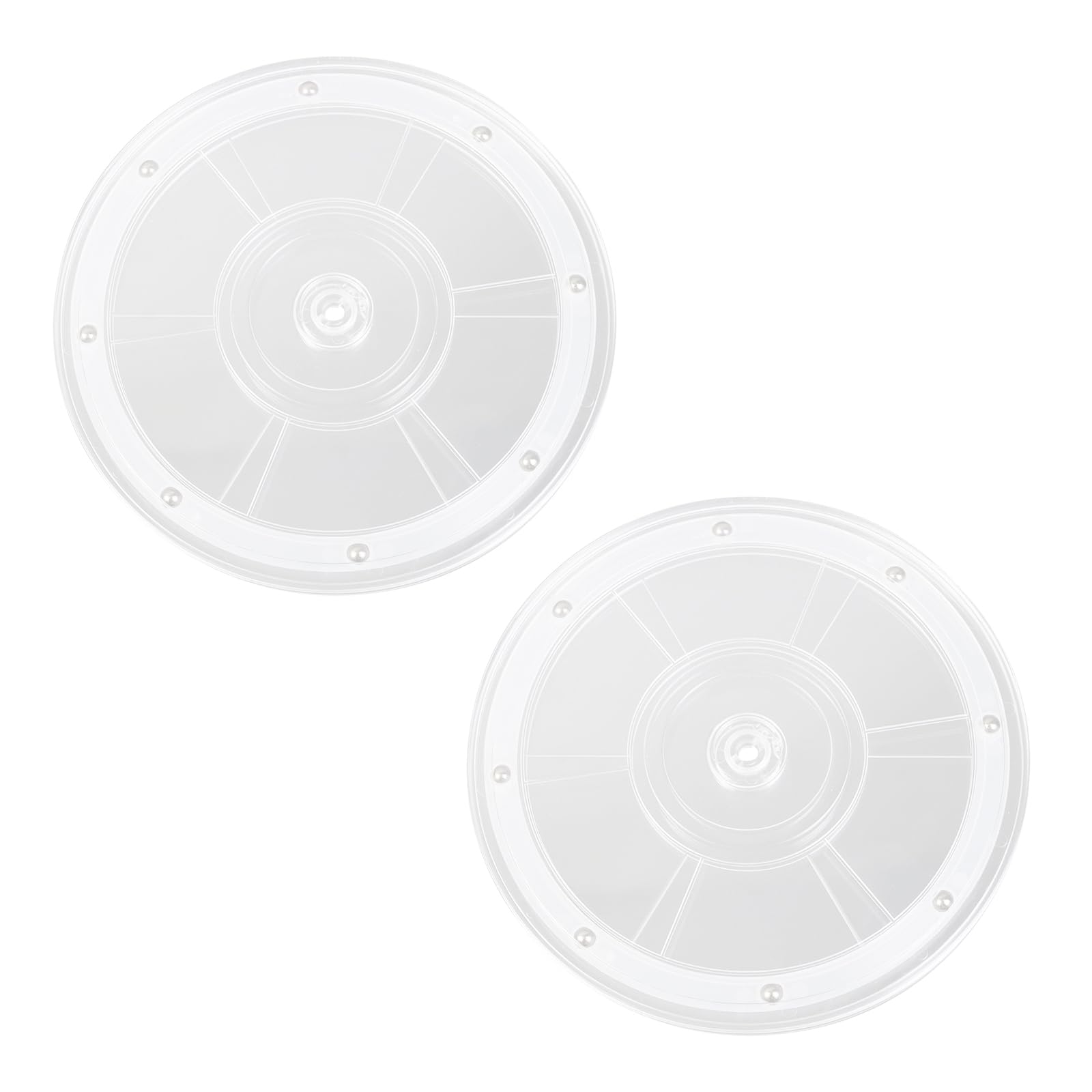 MY MIRONEY 8 Inch Lazy Susan Turntable Organizer Clear Plastic Acrylic Organizers Heavy Duty Rotating Swivel Stand with Steel Ball Bearings Pack of 2