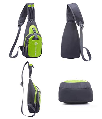 Hwayslon Sling Backpack, Shoulder Chest Crossbody Bag Small Daypack for Outdoor Hiking Men & Women (green)