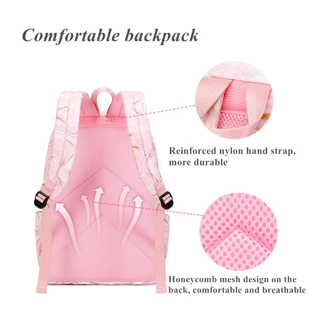 3 Piece Teen Girls Backpack Set Kids Bookbag with Lunch Box Elementary School Outdoor Bag