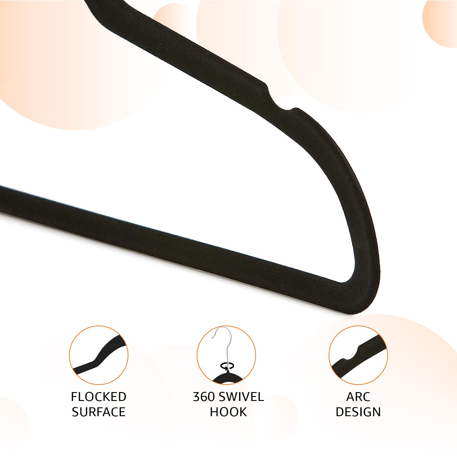 Amazon Basics Slim, Velvet, Non-Slip Suit Clothes Hangers, Black/Silver - Pack of 30