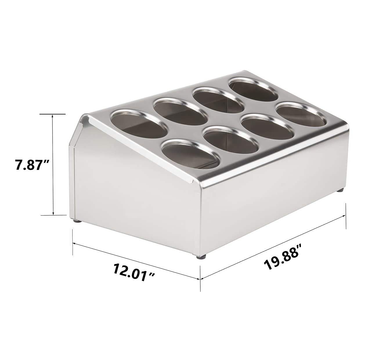 tonchean Stainless Steel Utensil Organizer, 8 Hole Commercial Silverware Caddy with Removable Cups, Restaurant Flatware Cylinder Holder Silverware Holder for Party