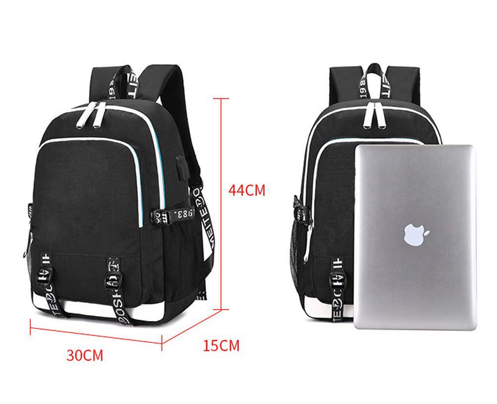 TIMMOR MAGIC Anime Baki Backpack with USB Charging Port, Schoolbags Bookbags.(Black4) One Size