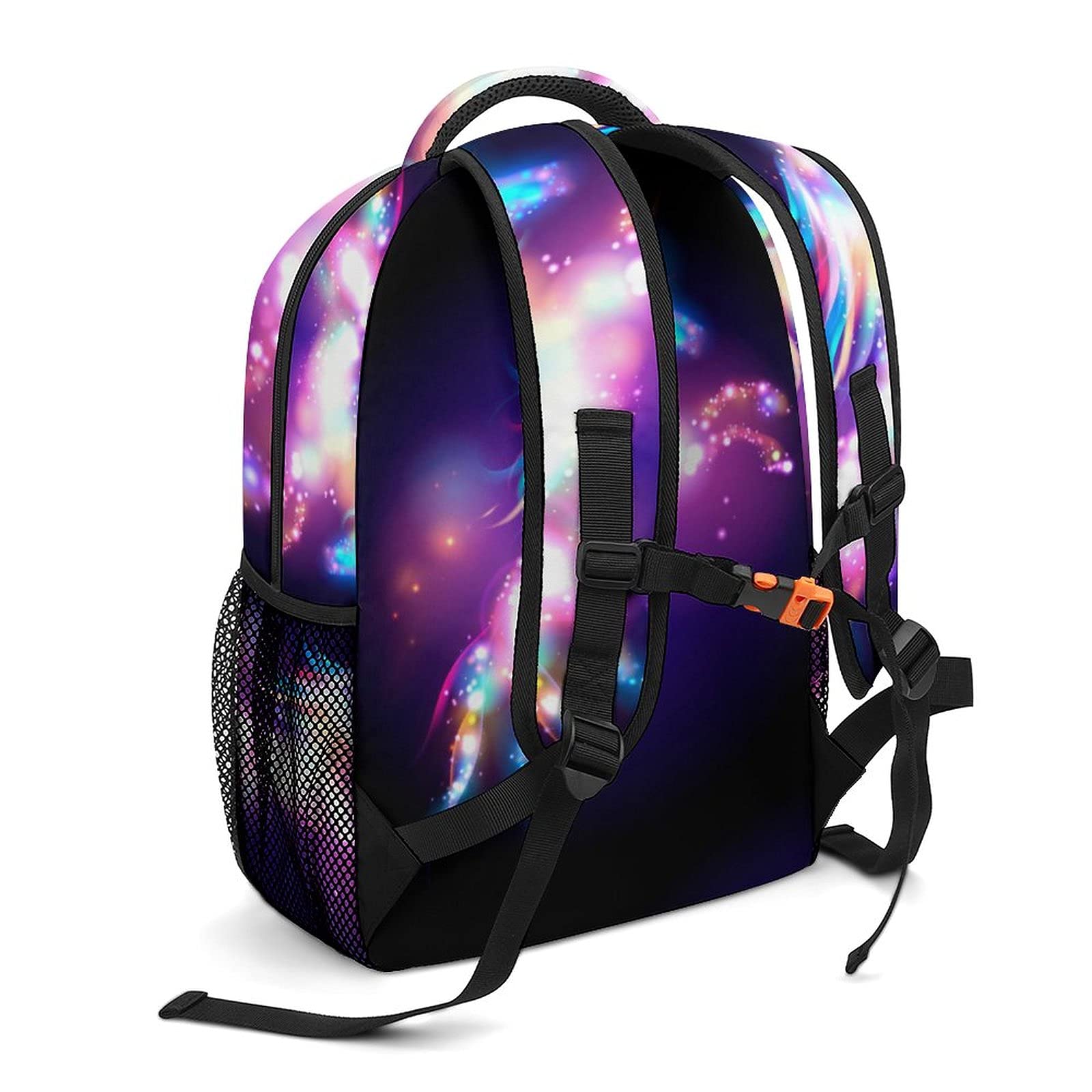 Custom Galaxy Purple Unicorn Backpack for Kids Boys Girls, Children Personalized Backpack with Name Text Customized Daypack Schoolbag for Student Bookbag