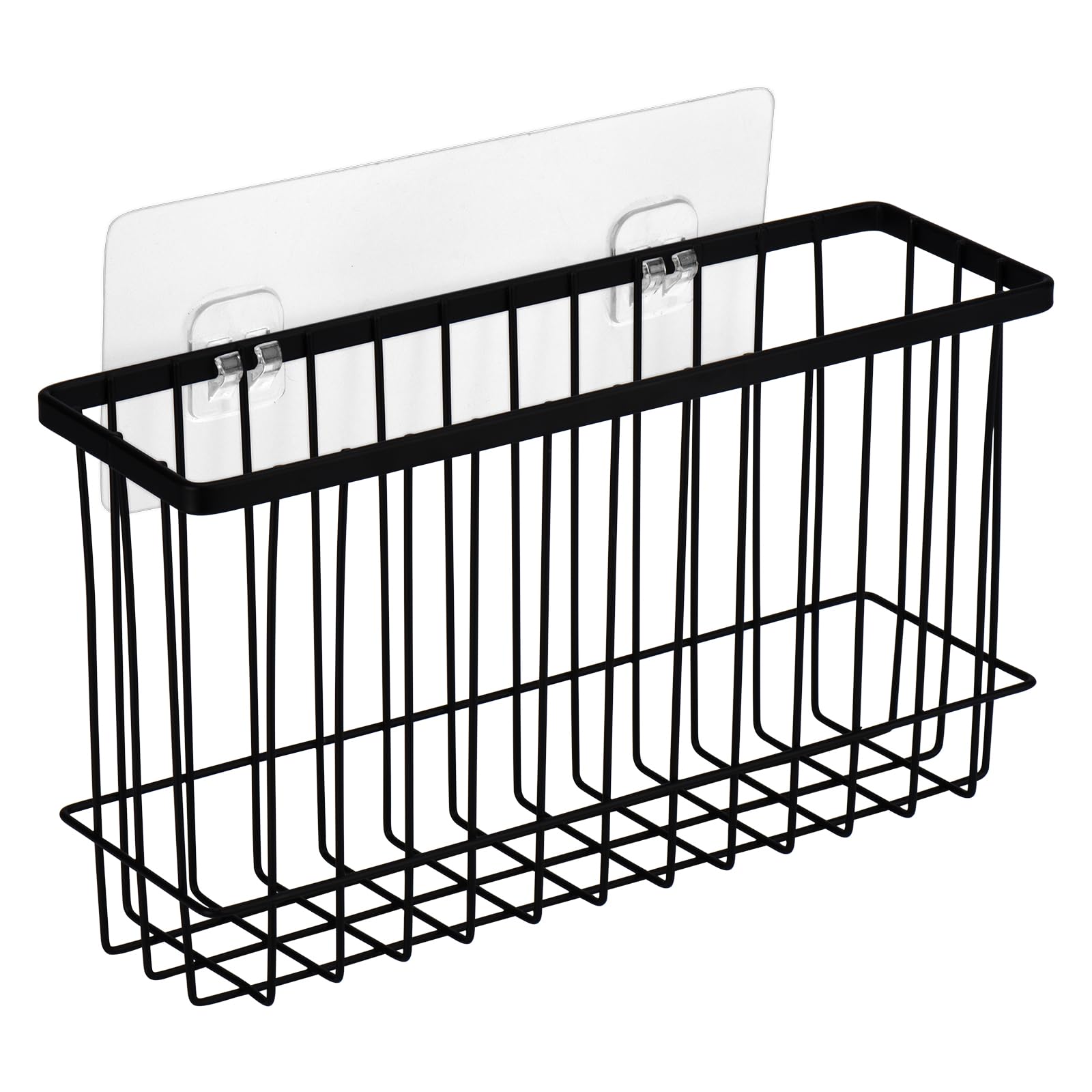Toplife Wall Door Adhesive Kitchen Wrap Organizer Rack, No Drilling, Black