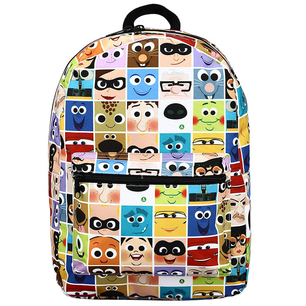 Pixar Animated Movie Characters Tile Print Sublimated Laptop Backpack