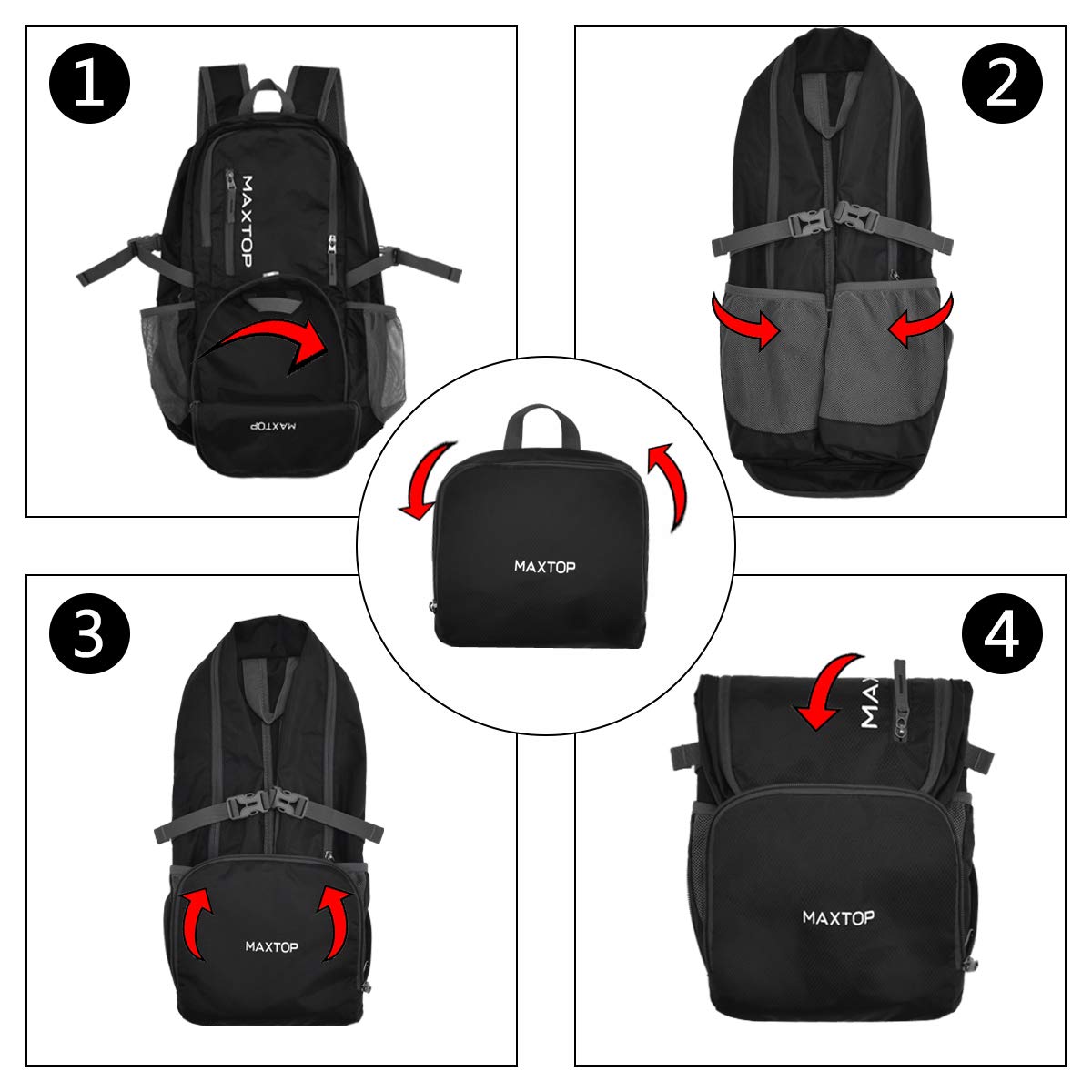 MAXTOP 40/50L Lightweight Packable Backpack for Hiking Traveling Camping Water Resistant Foldable Outdoor Travel Daypack