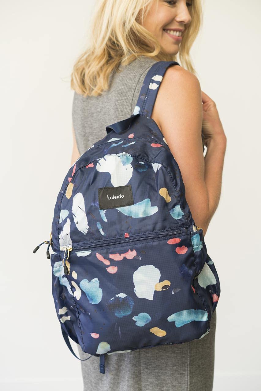 KALEIDO Stylish Lightweight Packable Foldable Backpack Midnight Muse Water Resistant, Convenient, Airport Friendly