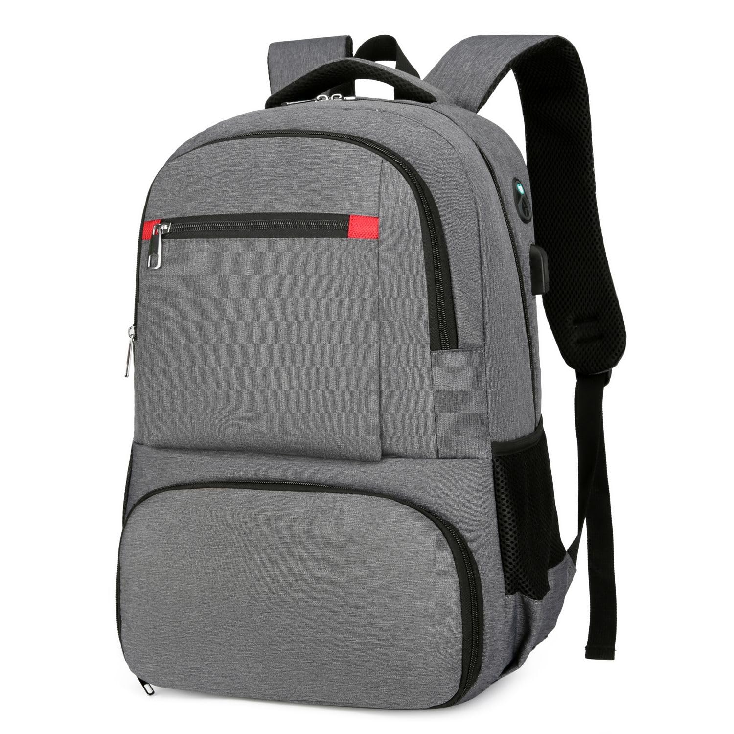 DAILY&DIARY Lunch Backpack, Insulated Cooler Backpack with Lunch Compartment for Men Women Water Resistant Lunch Bag 15.6 Inch Laptop Backpack Durable for Work, School, Camping, Picnics, Grey