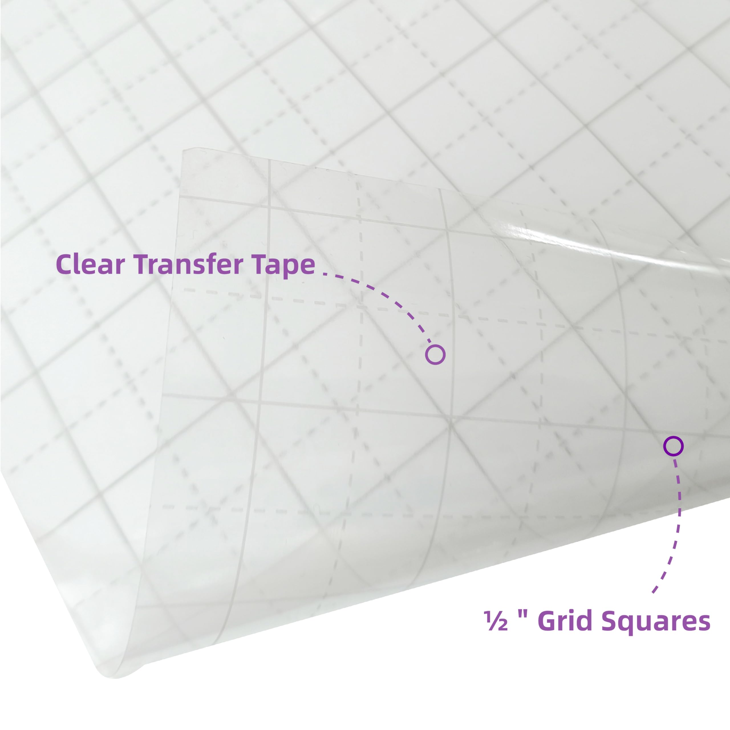 RIZEE Strong Grip Transfer Tape 12x120 Inches w/Alignment Grid for Heavier Adhesive Vinyl - Perfect for Glitter Vinyl, Brushed Vinyl for Decals, Signs, Windows, Stickers