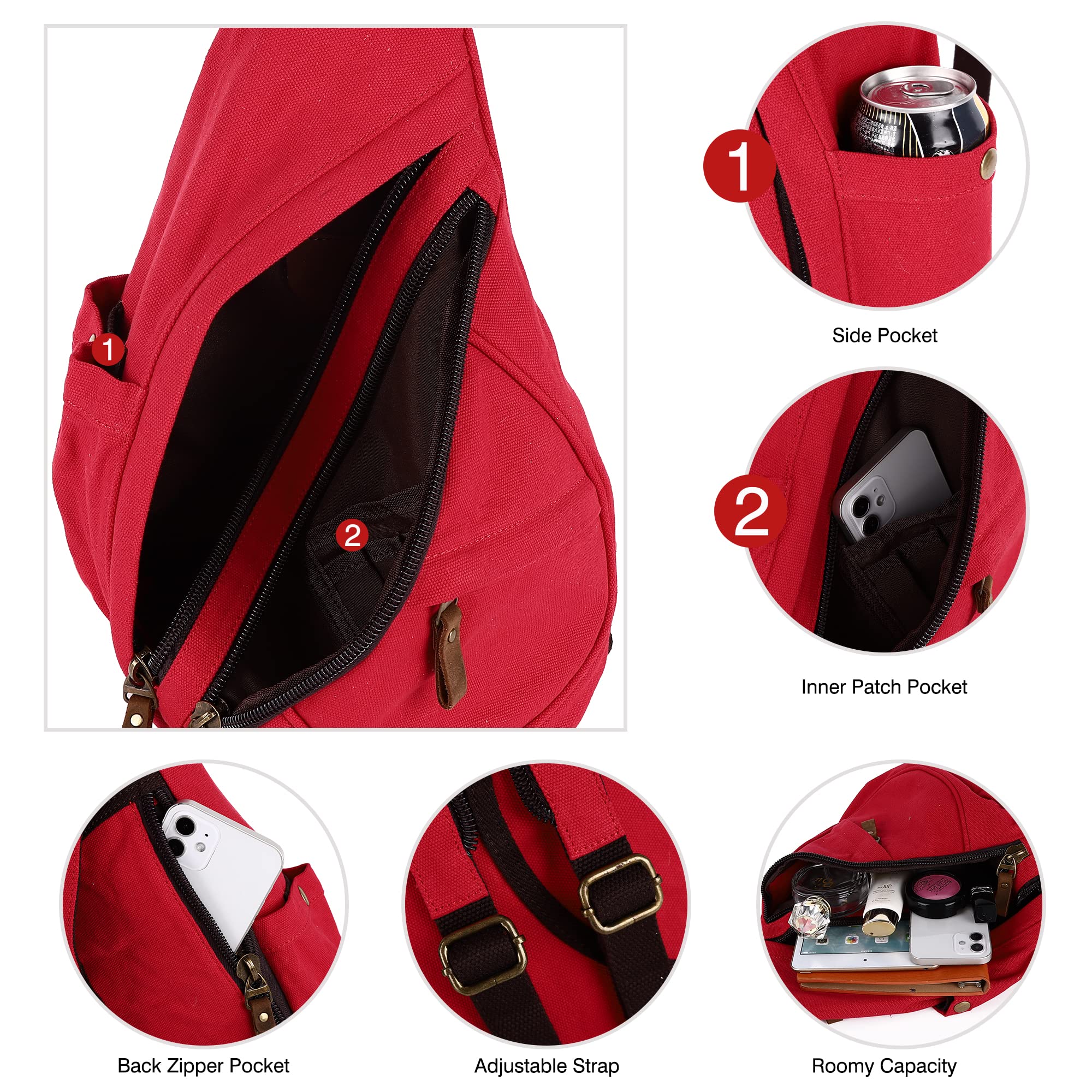 HUXFAM Small Sling Crossbody Backpack Multipurpose Casual Daypack Backpacks Outdoor Cycling Hiking Travel