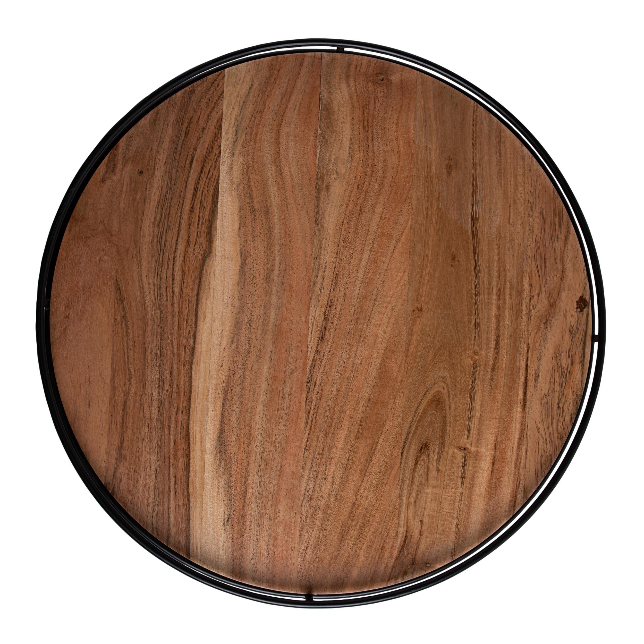 BIRDROCK HOME 18” Wooden Lazy Susan - Espresso - Iron Edges - Table Top Turntable - Cabinet or Pantry Organizer - Decorative Spice Rack Medicine Cleaning Spinning Table - Wood