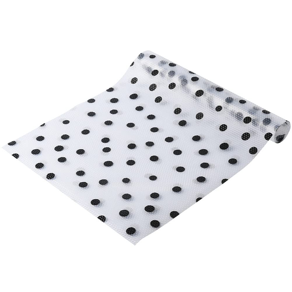 3 Rolls Shelf Liner for Cabinets and Drawer, Non Slip Refrigerator Liners, Non-Adhesive Waterproof Oil-Proof Eva Placemats, Can Be Cut Storage Shelf Mats for Desk, Dresser and Cupboard (Polka DotsĀ )
