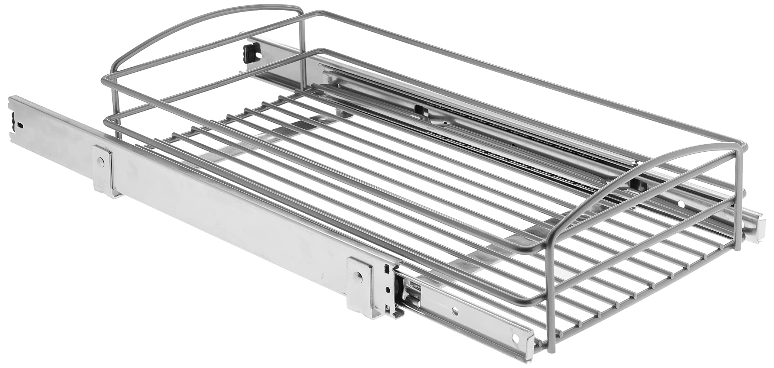Knape & Vogt RS-MUB-11-FN 5 in. H x 12 in. W x 20 in. D Multi-Use Pull-Out Basket Cabinet Organizer in Silver