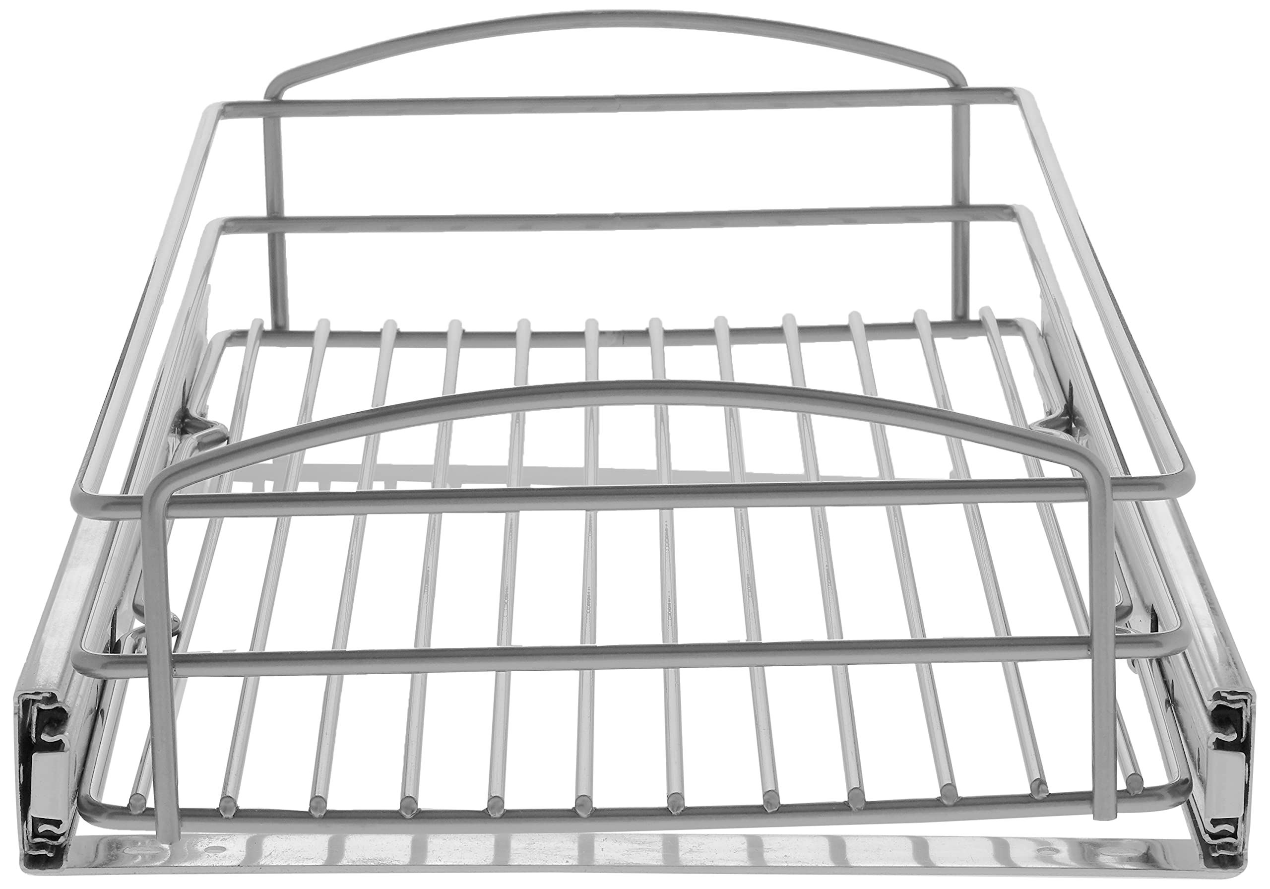 Knape & Vogt RS-MUB-11-FN 5 in. H x 12 in. W x 20 in. D Multi-Use Pull-Out Basket Cabinet Organizer in Silver