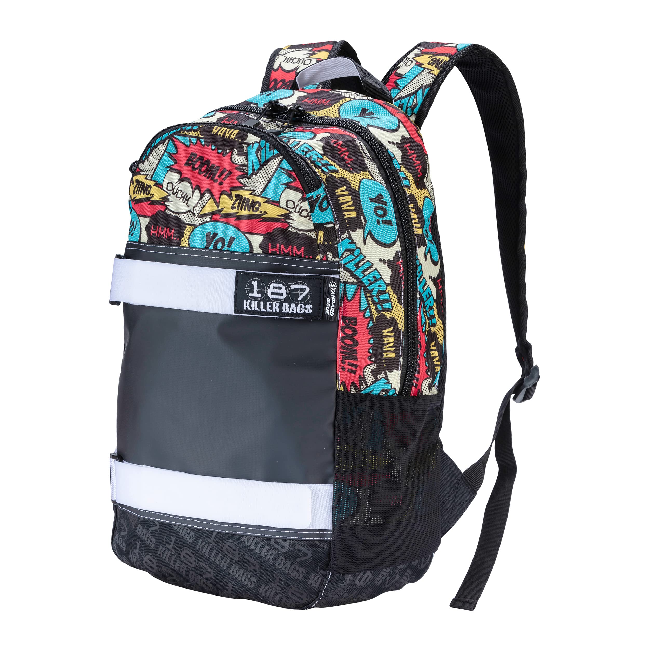 187 KILLER PADS Standard Issue Backpack with Skateboard Straps, Comic