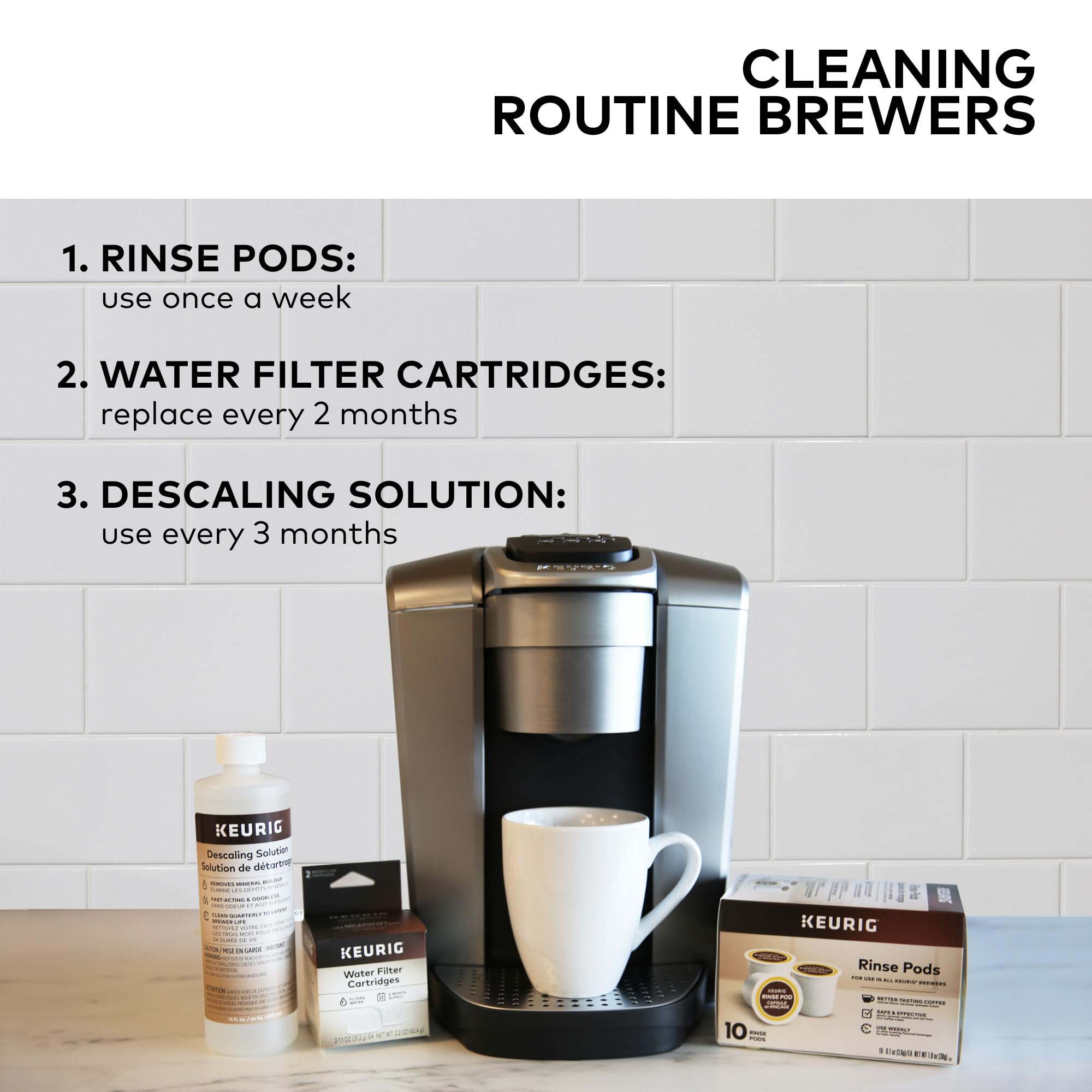 Keurig Water Filter Refill Cartridges, Replacement Water Filter Cartridges, Compatible with 2.0 K-Cup Pod Coffee Makers, 6 Count (Packaging May Vary)