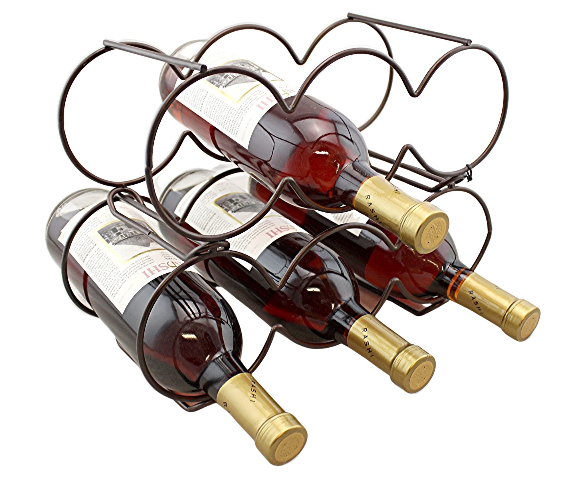 Stackable Table Top Wine Rack Bottle Holder (Bronze)