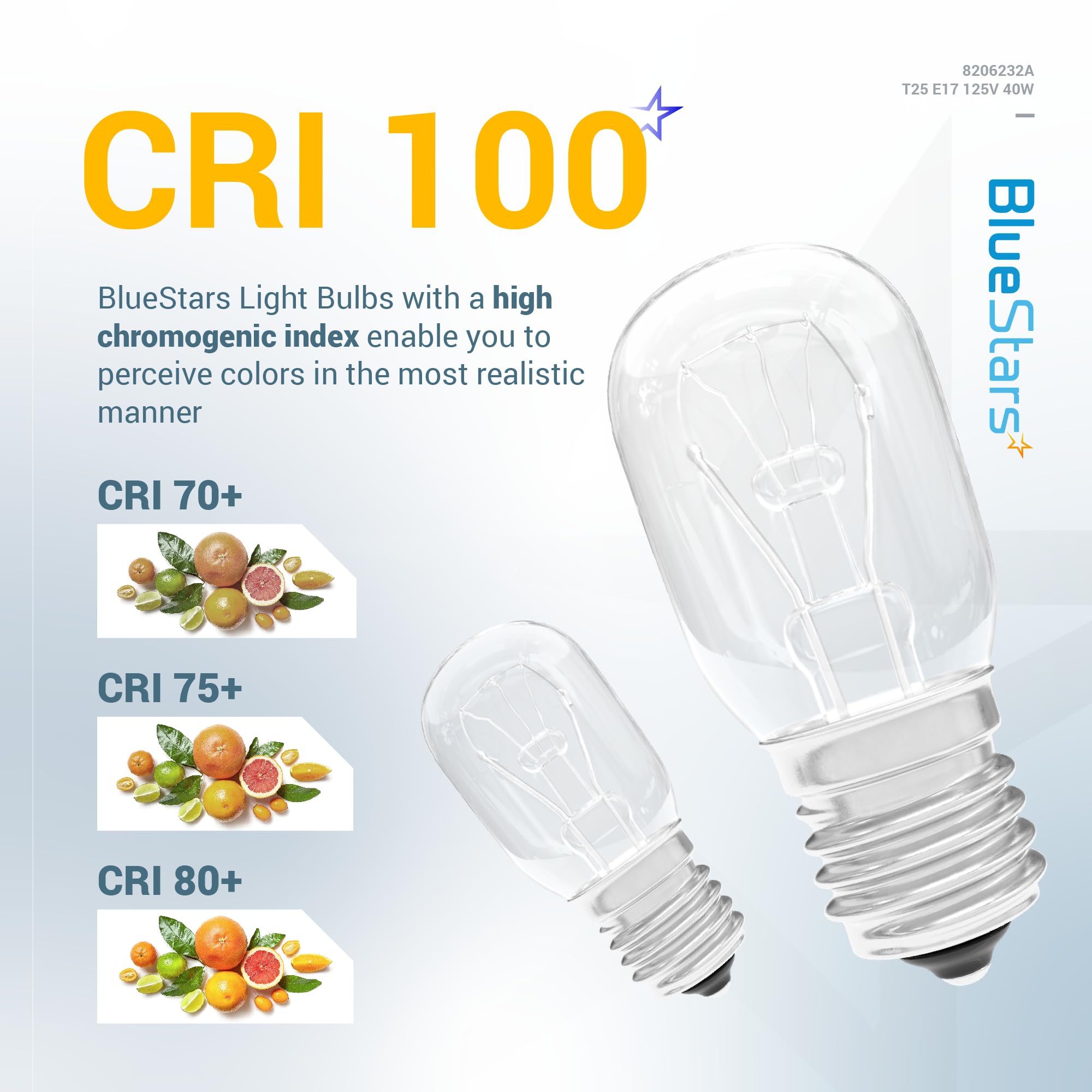 BlueStars 8206232A Whirlpool Microwave Light Bulb Kei 125V 40W Microwave Bulb E17 Fits Whirlpool Maytag Lava Lamps Salt Lamp Bulbs - Replaces 1890433 8206232 AP4512653 (3 Packs)