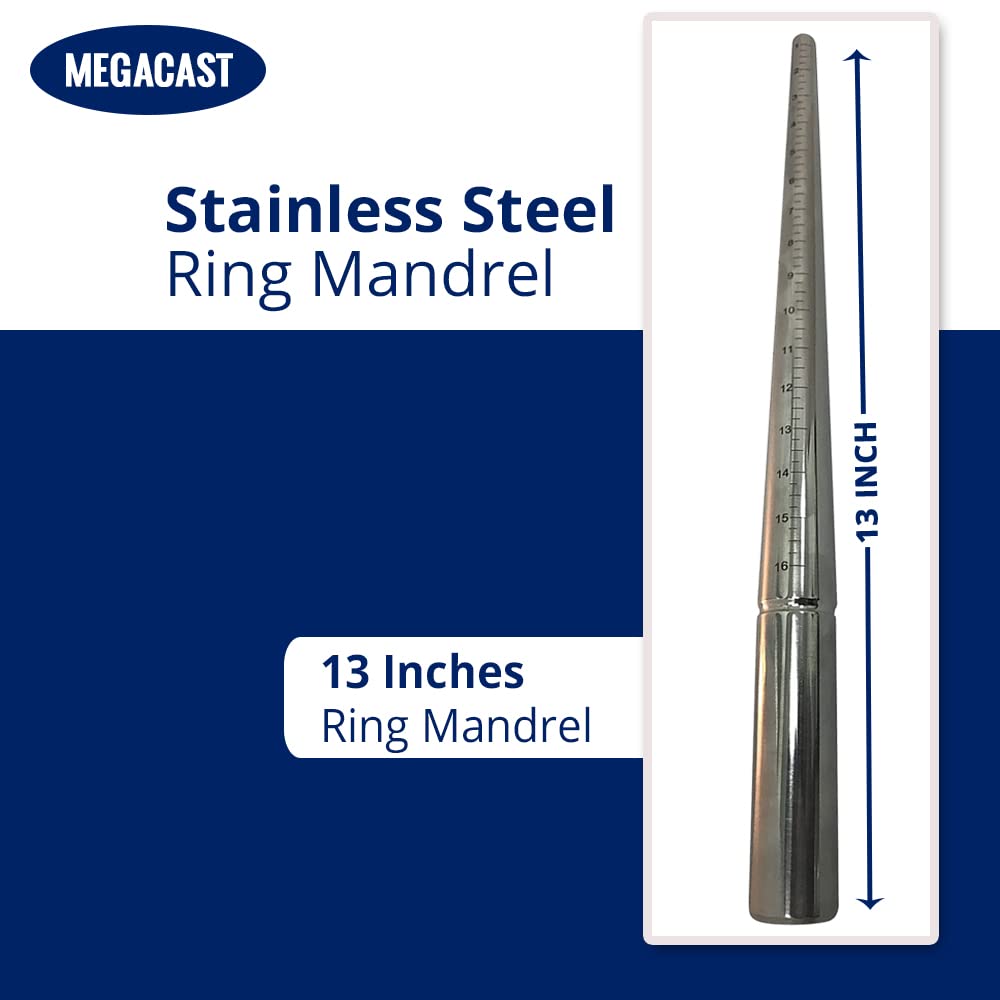 Megacast Stainless Steel Ring Sizing Mandrel Sizes 1-16