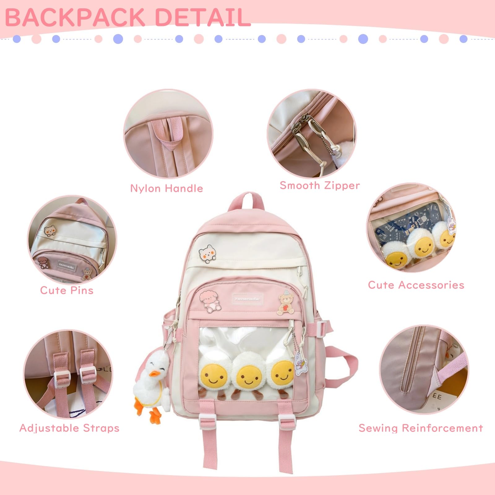 3 Pcs Girls Backpack Leopard Print School Bag Set Primary School Students Large Capacity Knapsack with Lunch Bag and Pencil Case