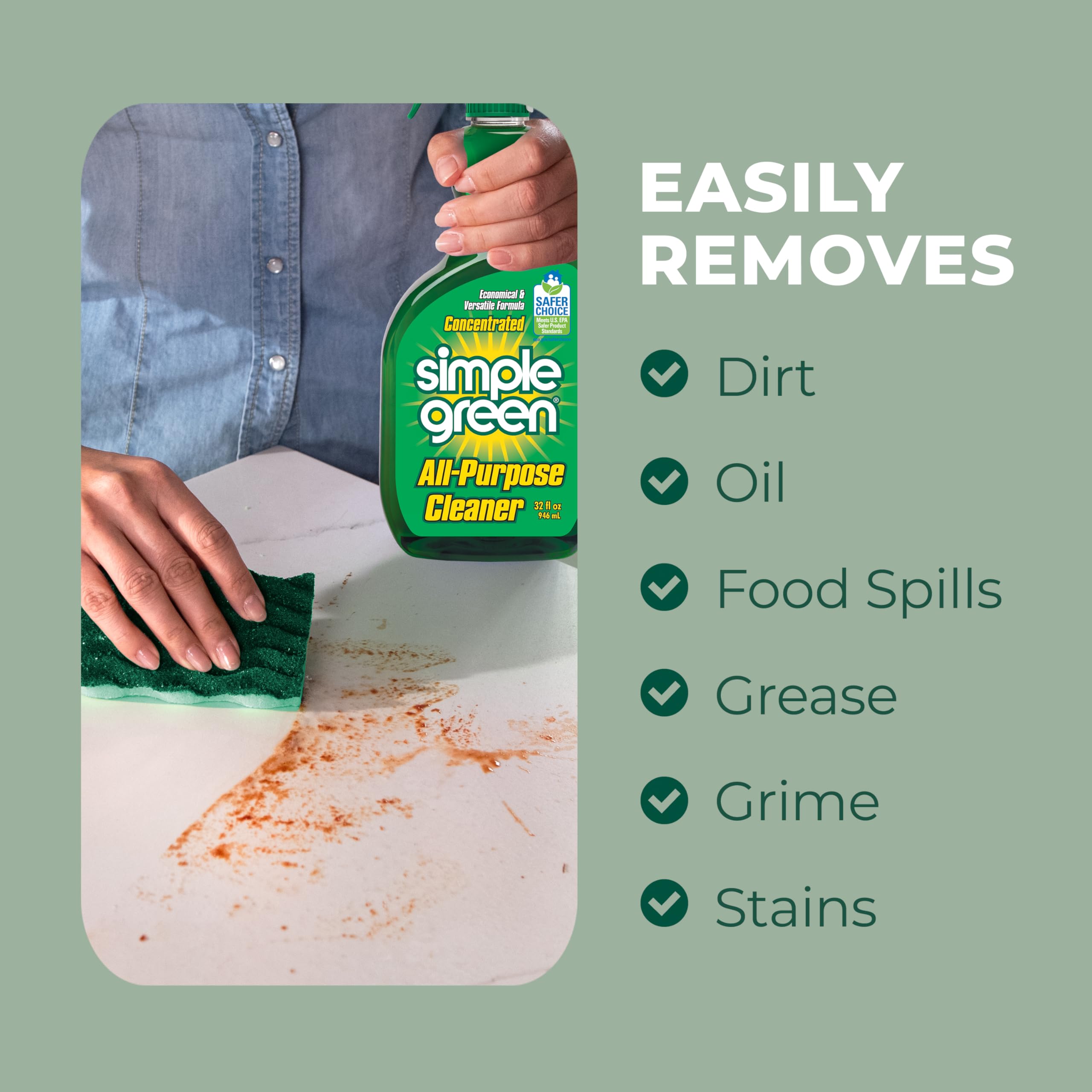 Simple Green AllPurpose Cleaner, 32 Fl Oz (Pack of 3), Original, 96 Fl Oz