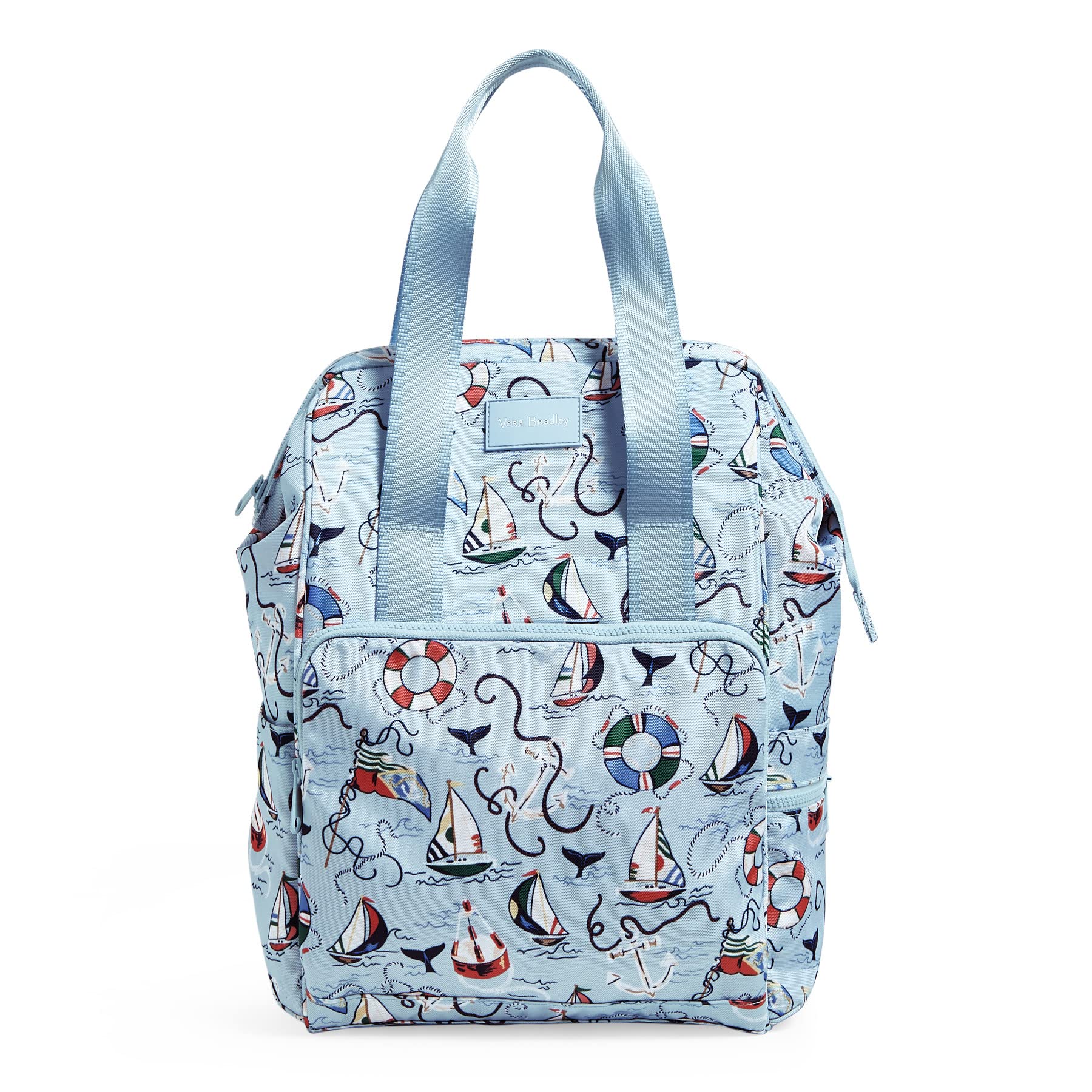 Vera Bradley Women's Recycled Lighten Up Reactive Backpack Cooler Lunch Bag, Gray Heather, One Size US