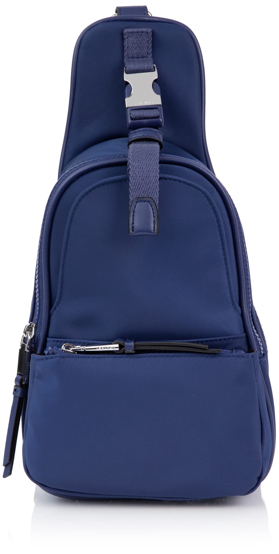 Calvin Klein Shay Organizational Sling Backpack, Black/Silver,One Size