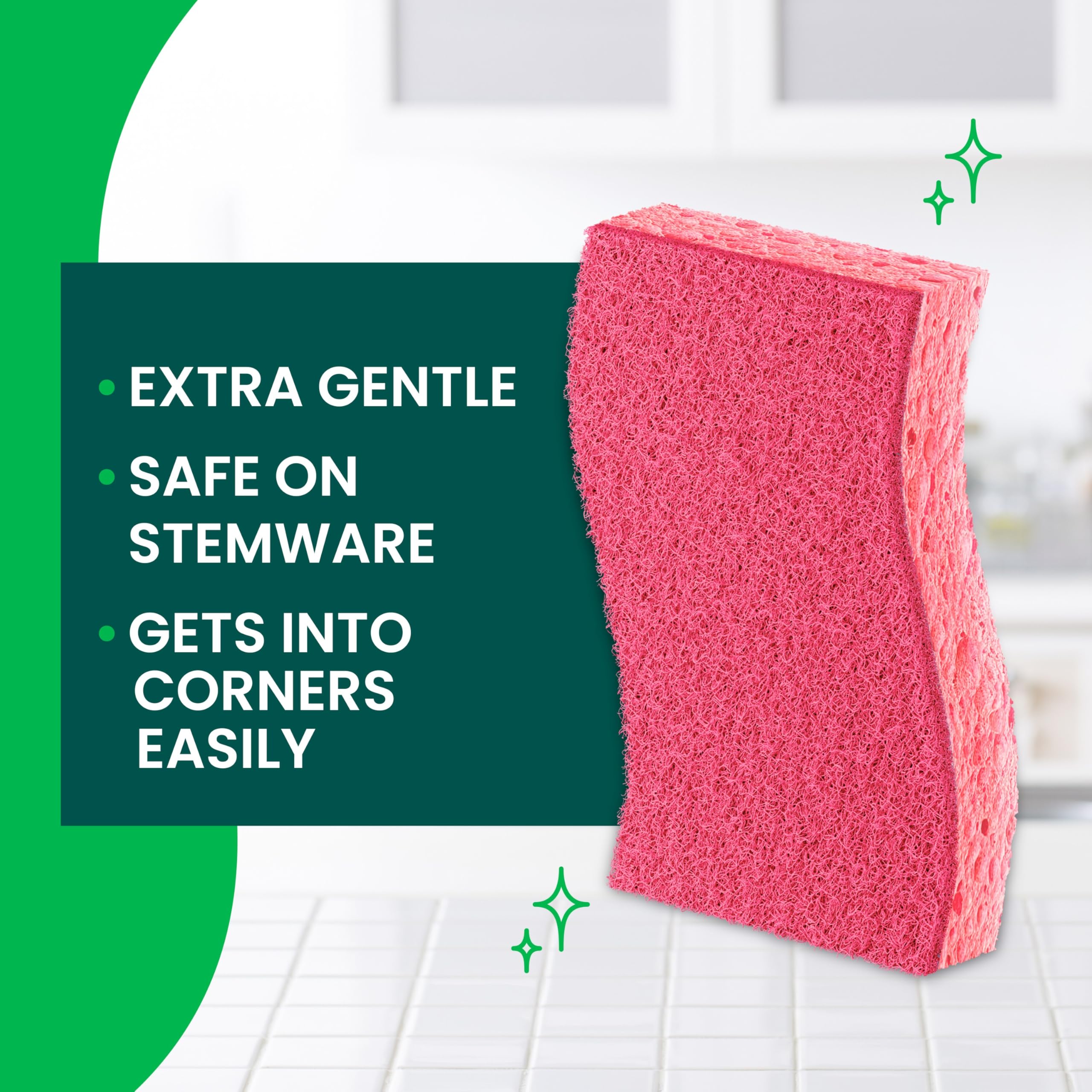 Scotch-Brite Brite Delicate Care Scrub Sponge 3/Pkg, 3 Count (Pack of 1)
