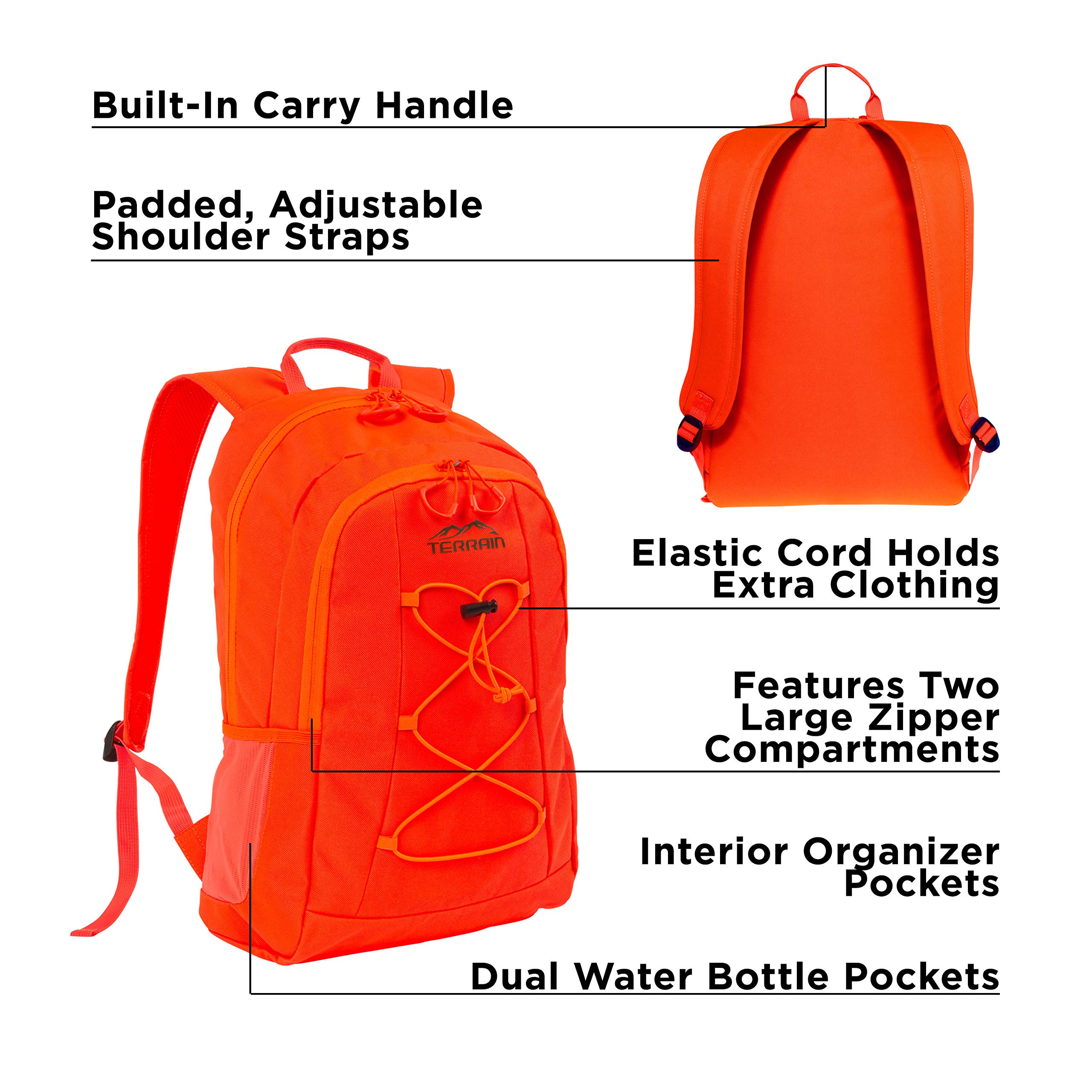 Allen Company Orange Camo Daypack - Hiking, Hunting, Camping Backpack - Orange Camouflage Medium Pack - Backpack for Hiking, Camping or Hunting - Terrain Tundra 22.1L Pack: Blaze Orange