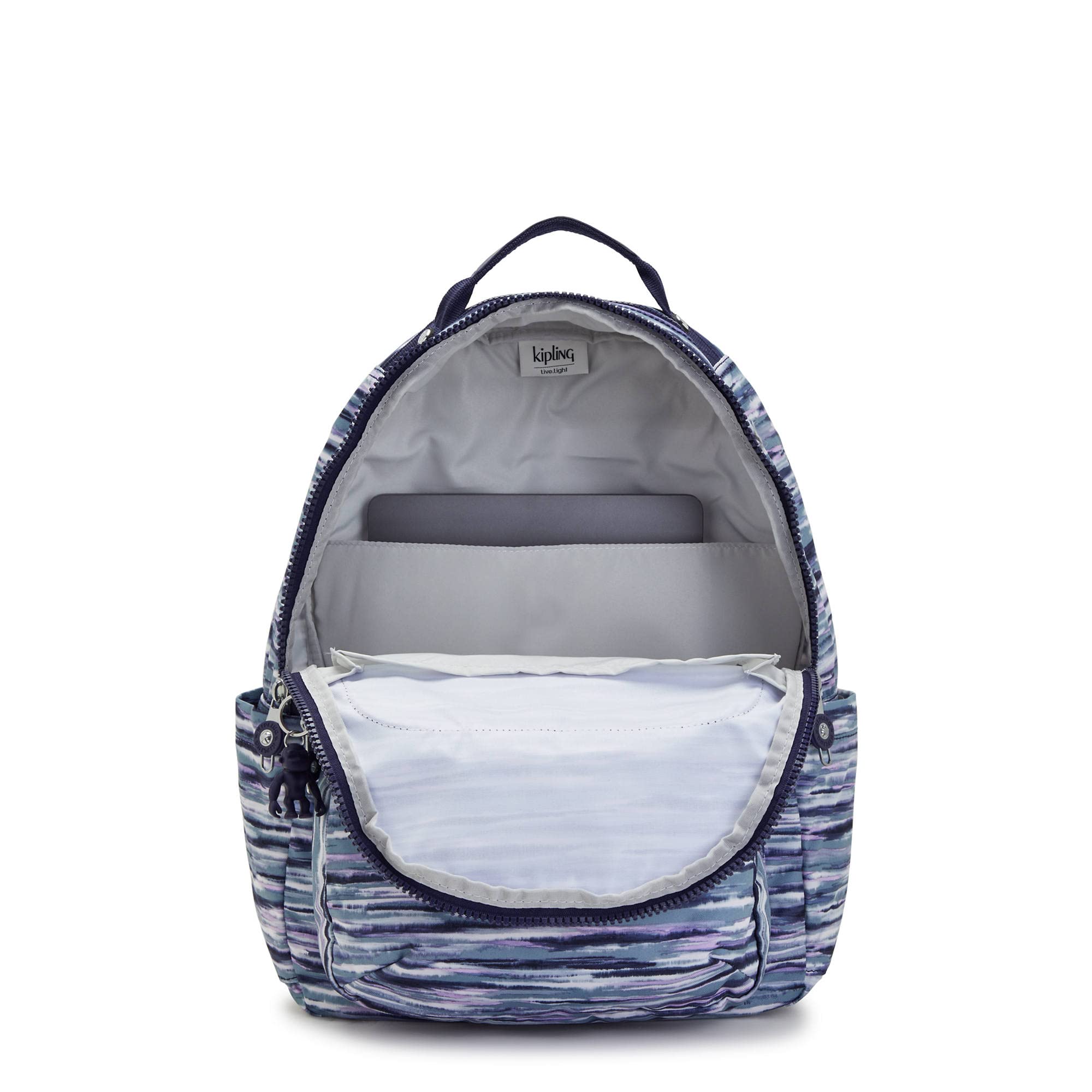 Kipling Seoul Large Printed 15" Laptop Backpack Brush Stripes