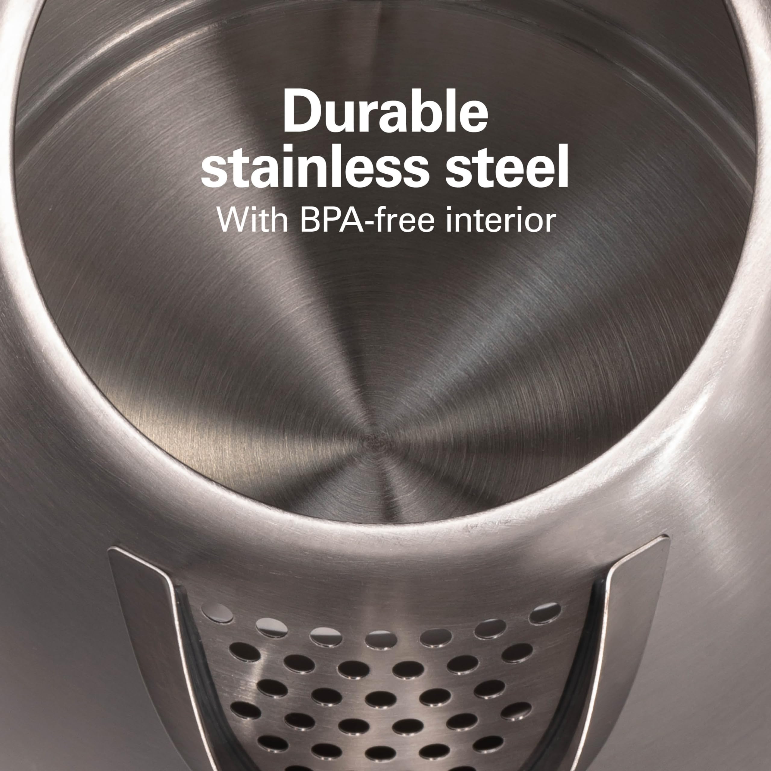 Hamilton Beach Electric Tea Kettle, Water Boiler & Heater, 1.7 L, Cordless, Auto-Shutoff and Boil-Dry Protection, Stainless Steel (40880)