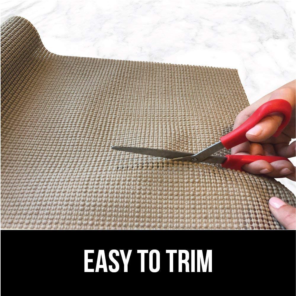 Gorilla Grip Drawer Liner and Under Sink Mat, Drawer Liner Size 12x20 in Beige, and Under Sink Mat Size 24x30 in Charcoal, 2 Item Bundle