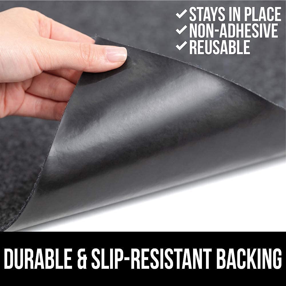 Gorilla Grip Drawer Liner and Under Sink Mat, Drawer Liner Size 12x20 in Beige, and Under Sink Mat Size 24x30 in Charcoal, 2 Item Bundle