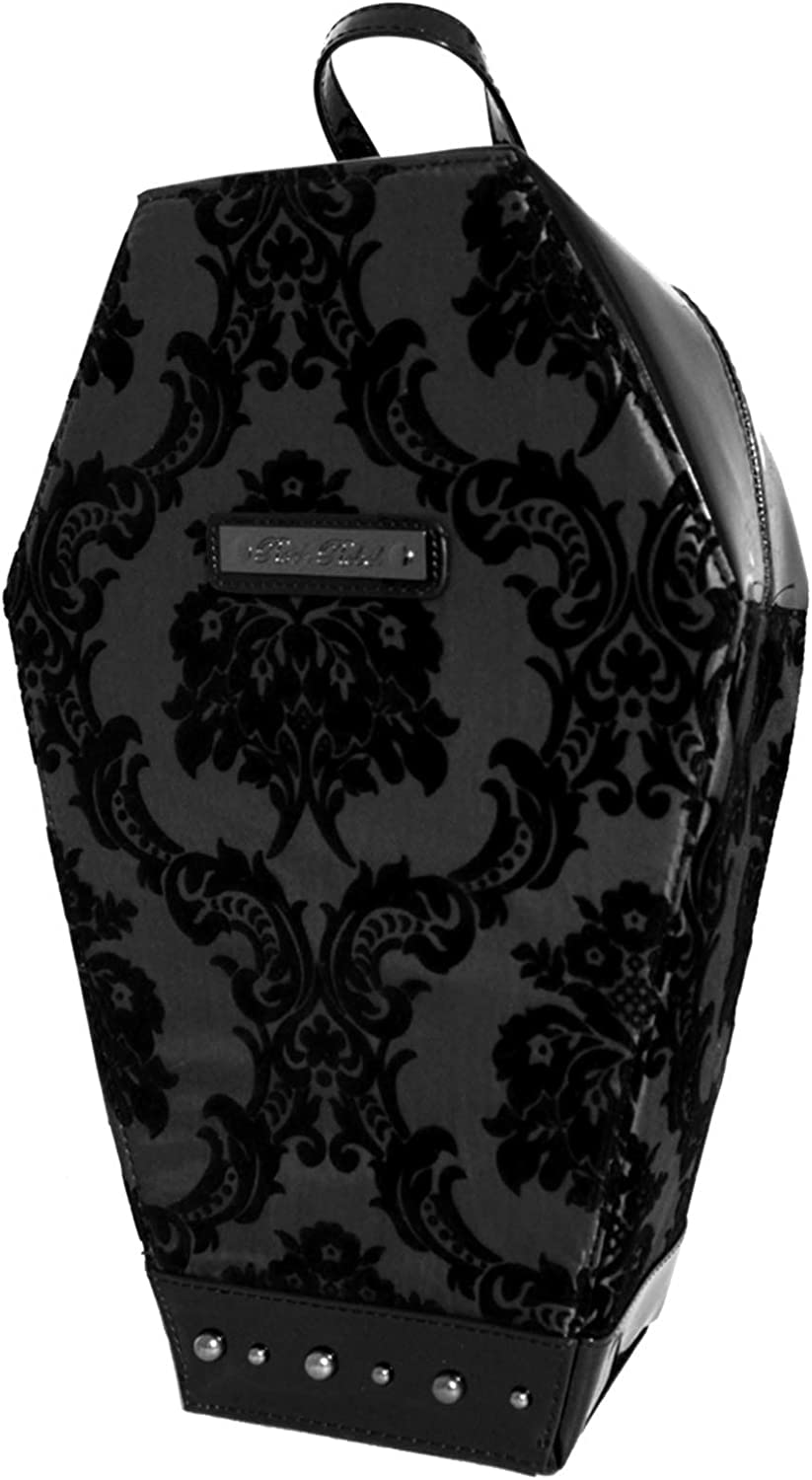 Madame Mistress Damask Black PVC Coffin Backpack by Rock Rebel