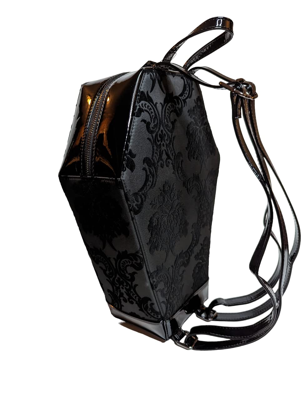 Madame Mistress Damask Black PVC Coffin Backpack by Rock Rebel