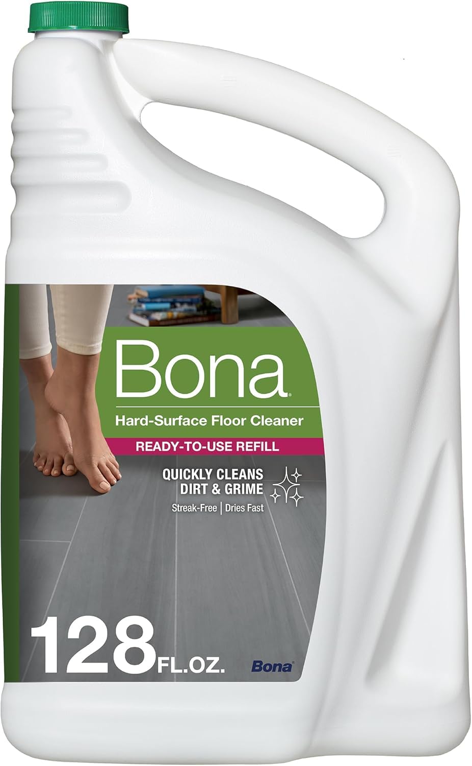 Bona Multi-Surface Floor Cleaner Refill, for Stone Tile Laminate and Vinyl LVT/LVP, 128 Fl Oz