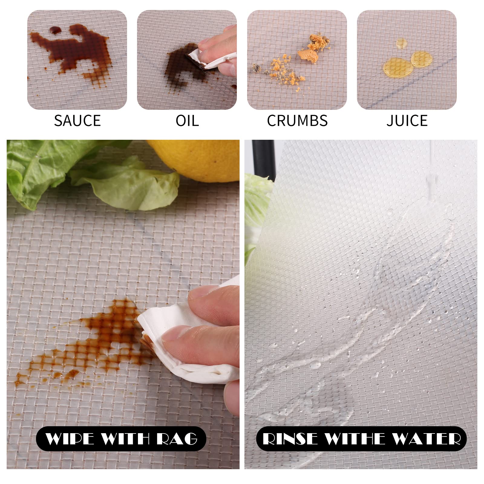 12 x 59 INCH(5FT) Shelf Liner.Shelf Liners for Kitchen Cabinets,Pantry and Drawer Liner.Waterproof/Transparent/Anti-Slip/Non Adhesive.Cabinet Liners for Shelves.